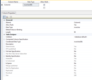 Understanding Column Properties for a SQL Server Table | SQL Freelancer Blog