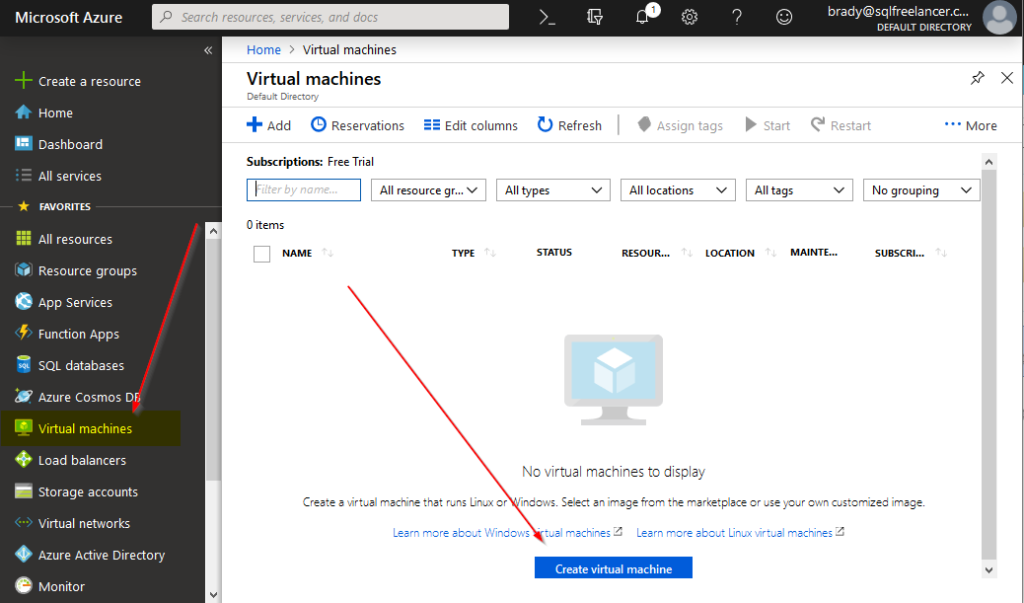 Create Azure Windows VM | SQL Freelancer Blog