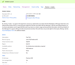Create Azure Windows VM | SQL Freelancer Blog