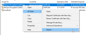 Create Always Encrypted Certificate | SQL Freelancer Blog