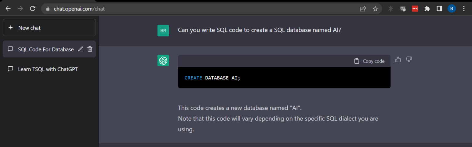 Using ChatGPT with SQL Server | SQL Freelancer Blog