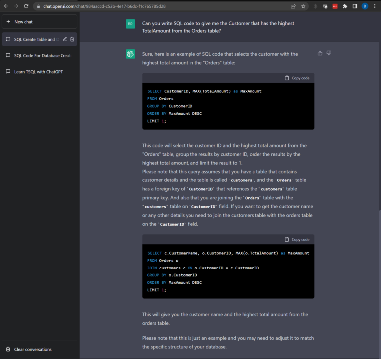 Using ChatGPT with SQL Server | SQL Freelancer Blog